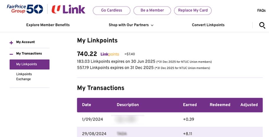 Where can I check my Linkpoints balance and transaction history? – Link